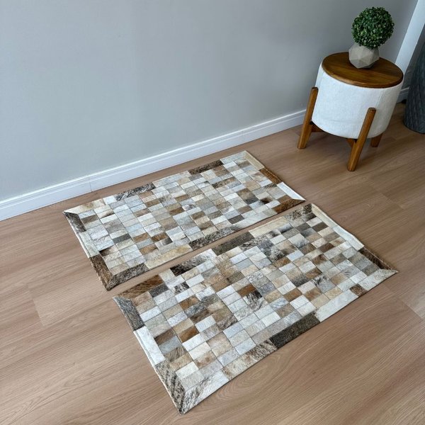 Kit 2 Passadeiras 1,00x0,50 De Couro Exótico Claro Placa 3x7cm - Envio ...